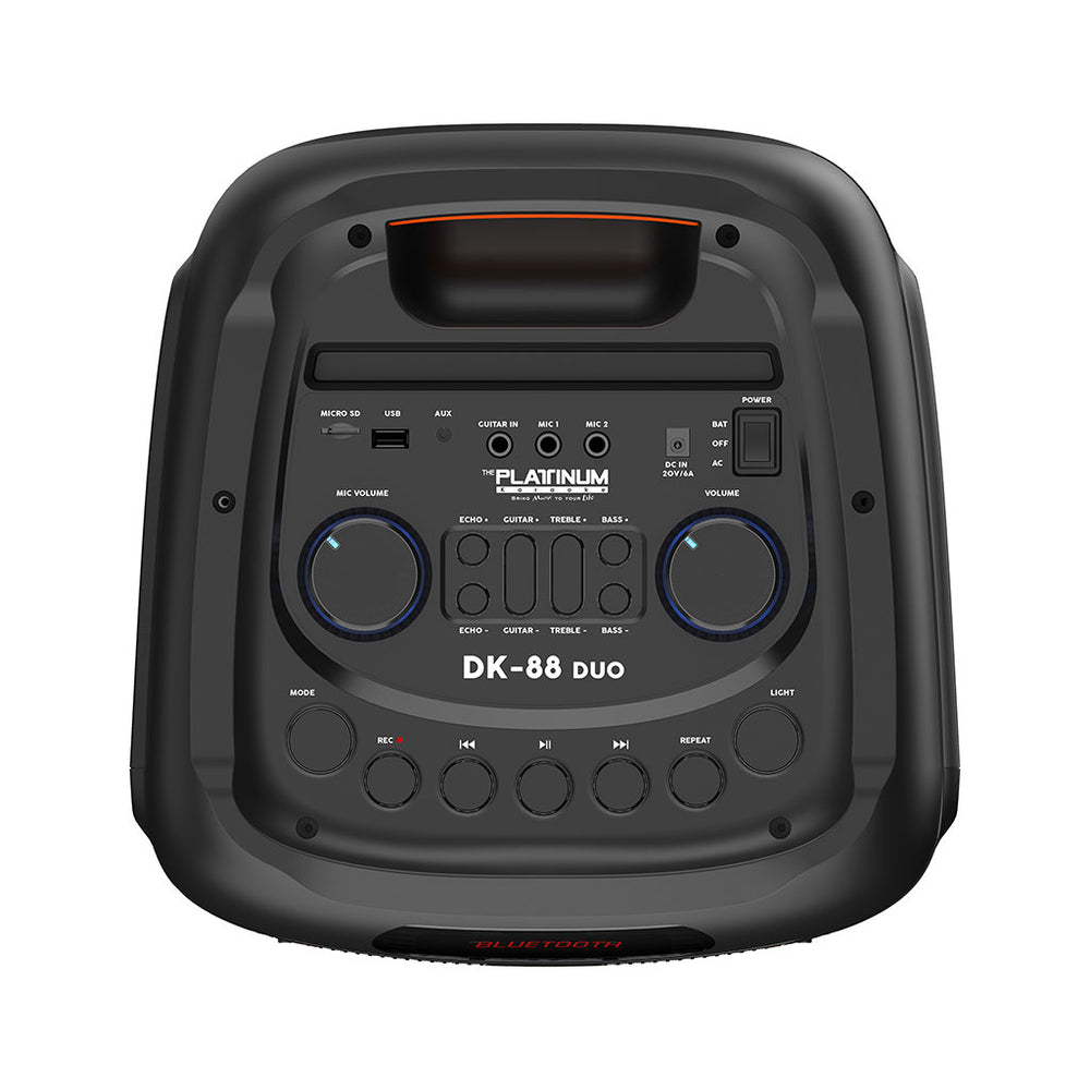DK88 Duo Karaoke Speaker with UHF Wireless Microphones and 8” Woofer C